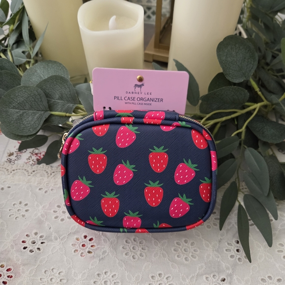 Dabney Lee | Accessories | Dabney Lee Navy And Red Strawberry Pill Case ...